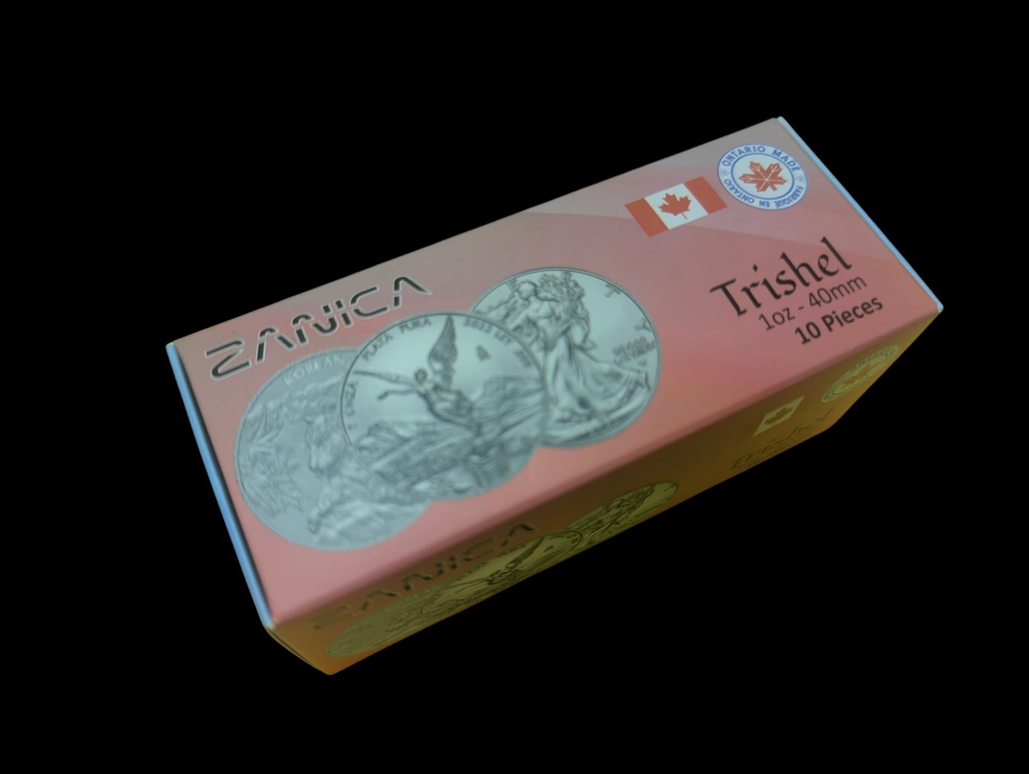 Zanica 40mm Premium Round Capsules Curved Bezel – 10 pack – Maple Leaf Mint